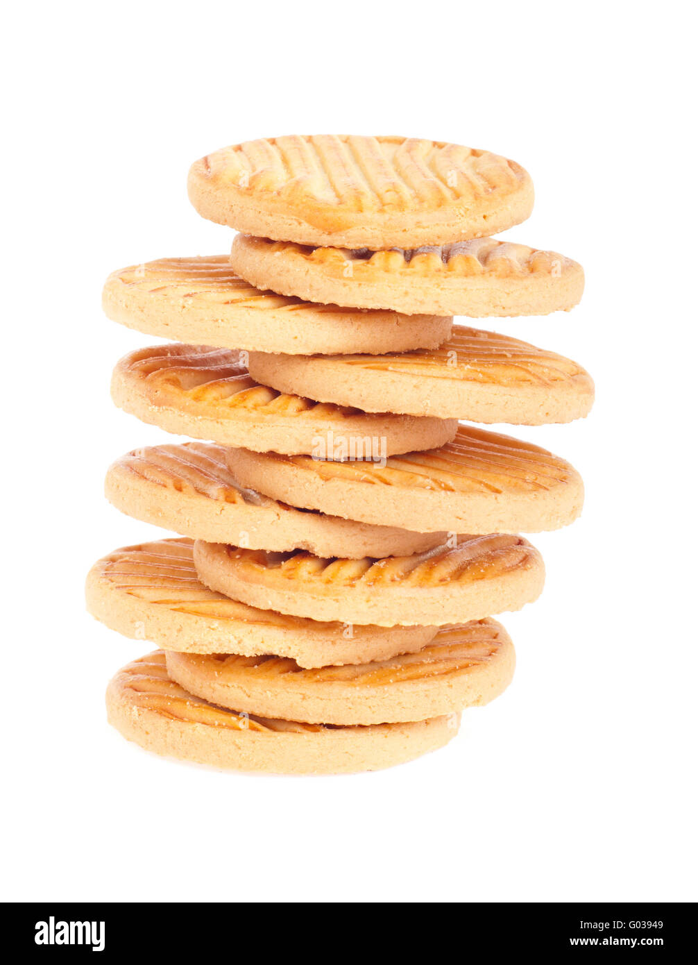 stack of butter cookies isolated on white background Stock Photo - Alamy