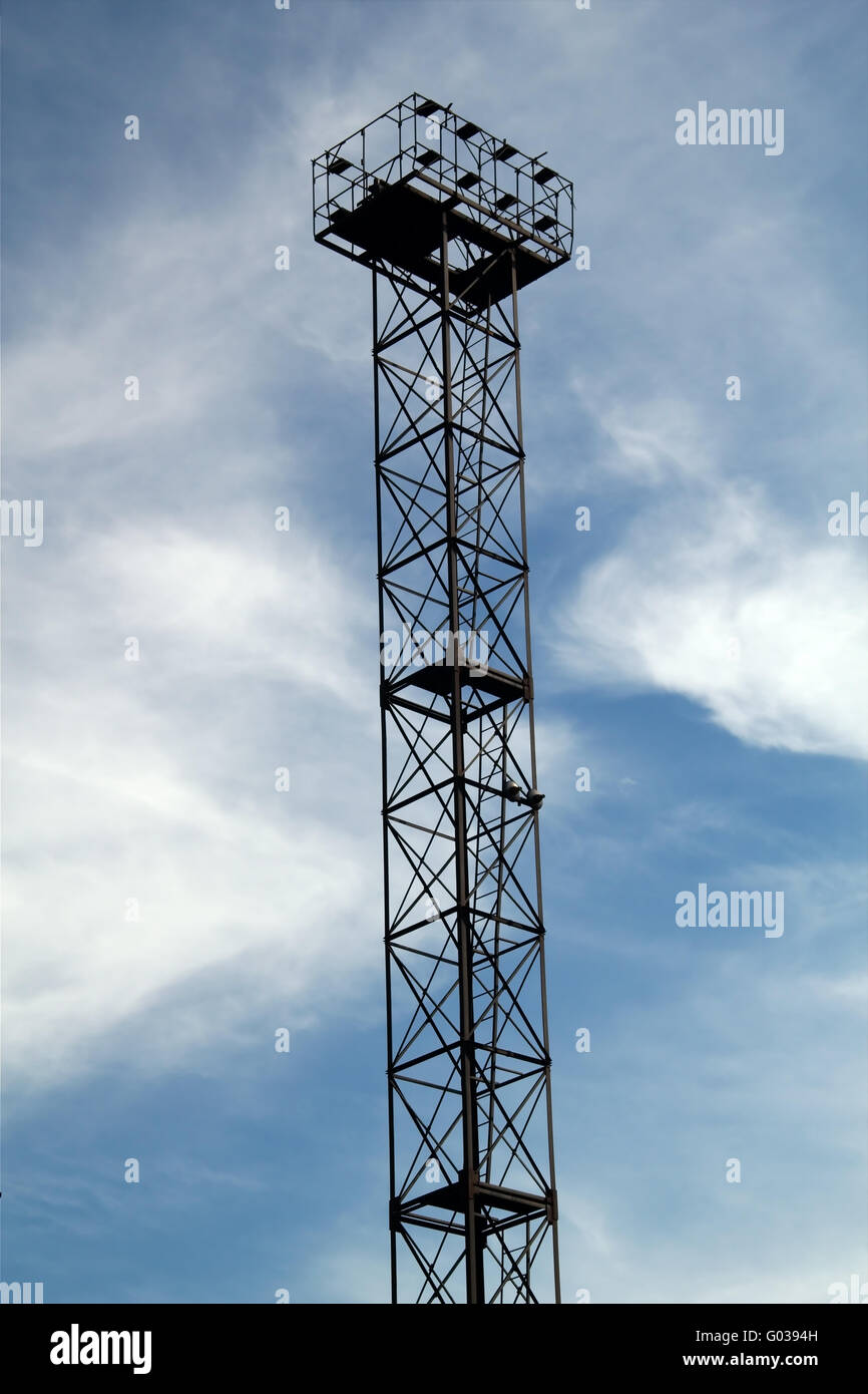 Industrial high-altitude platform on blue sky background Stock Photo ...