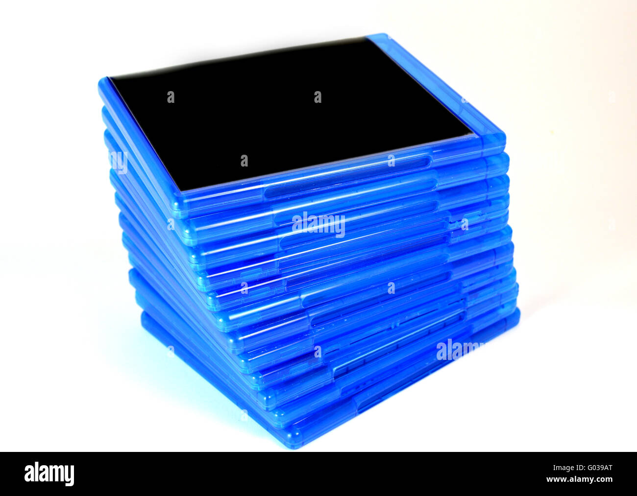 Pile of Blu Ray disc cases isolated on white background Stock Photo - Alamy