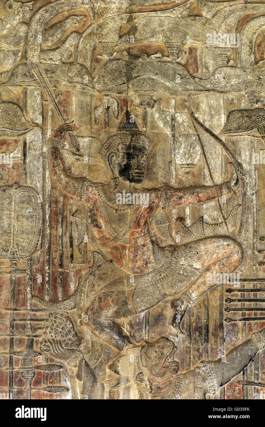 bas-relief at the Angkor Wat temple, Cambodia Stock Photo - Alamy