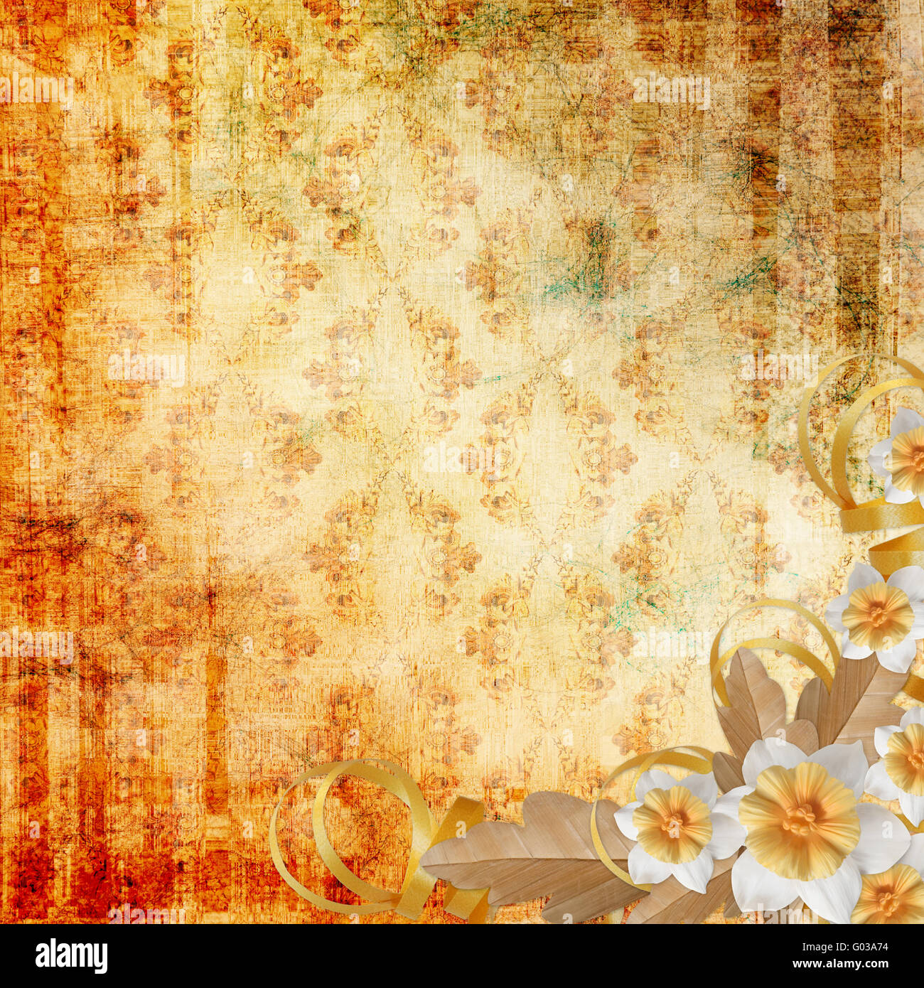 vintage paper with flowers Stock Photo - Alamy