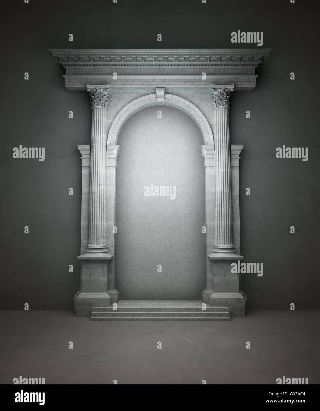 Classical portal with corinthian columns and an arcade Stock Photo - Alamy