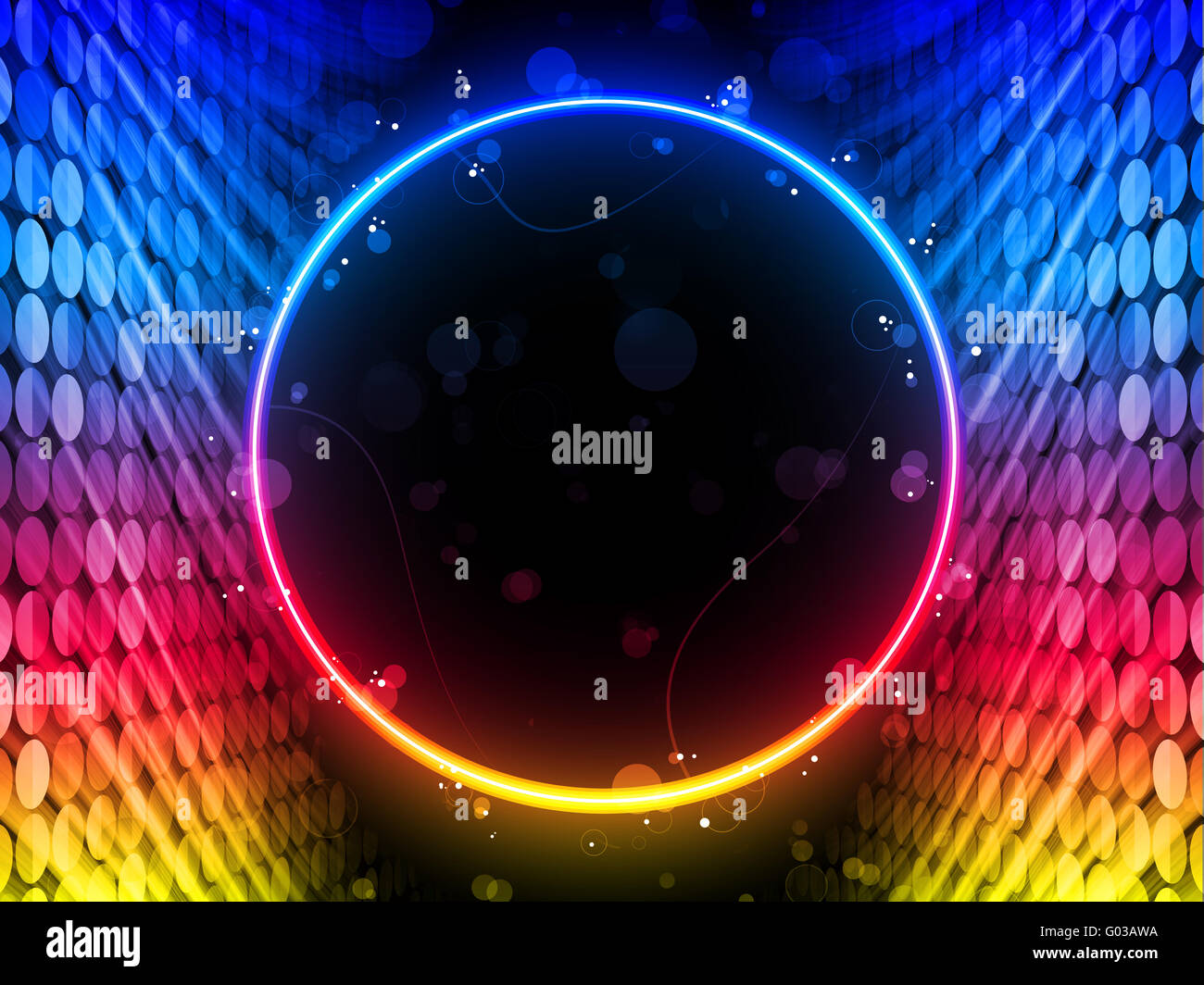 Disco Abstract Circle Box on Black Background Stock Photo - Alamy