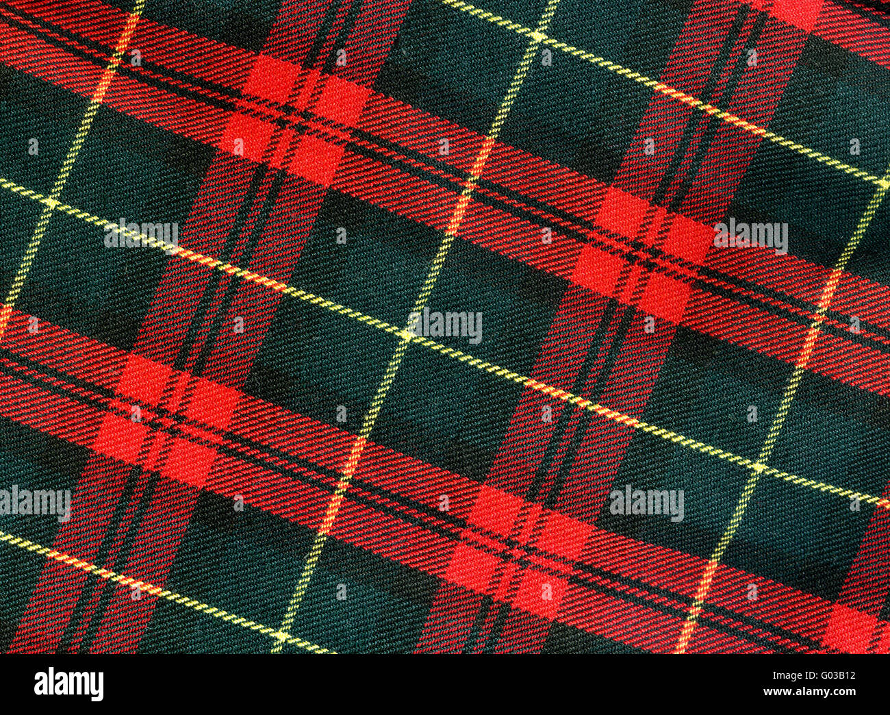 Close-up of traditional scottish checked material Stock Photo - Alamy
