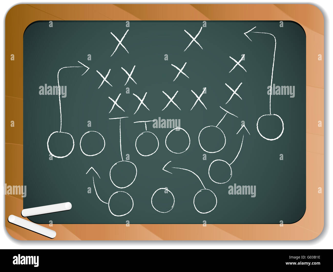 Teamwork Football Game Plan Strategy on Blackboard Stock Photo - Alamy