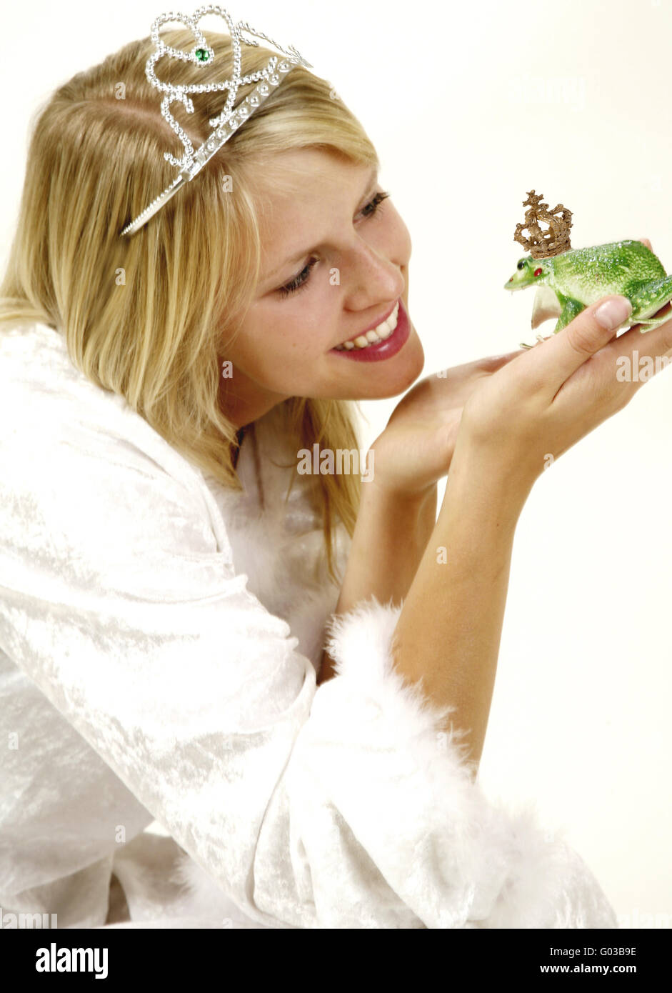 Girl with frog Stock Photo - Alamy