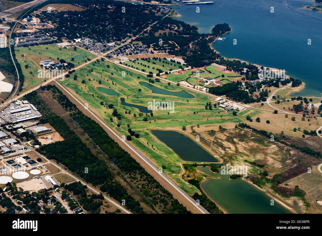 aerial view of a golf course Stock Photo - Alamy