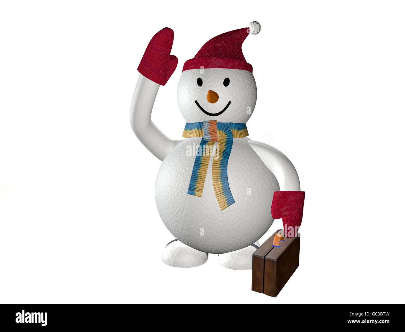 3d smiling snow man Stock Photo - Alamy