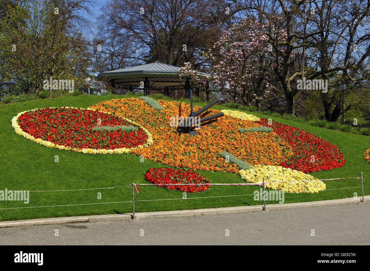 Flower clock, Geneva, Switzerland Stock Photo - Alamy