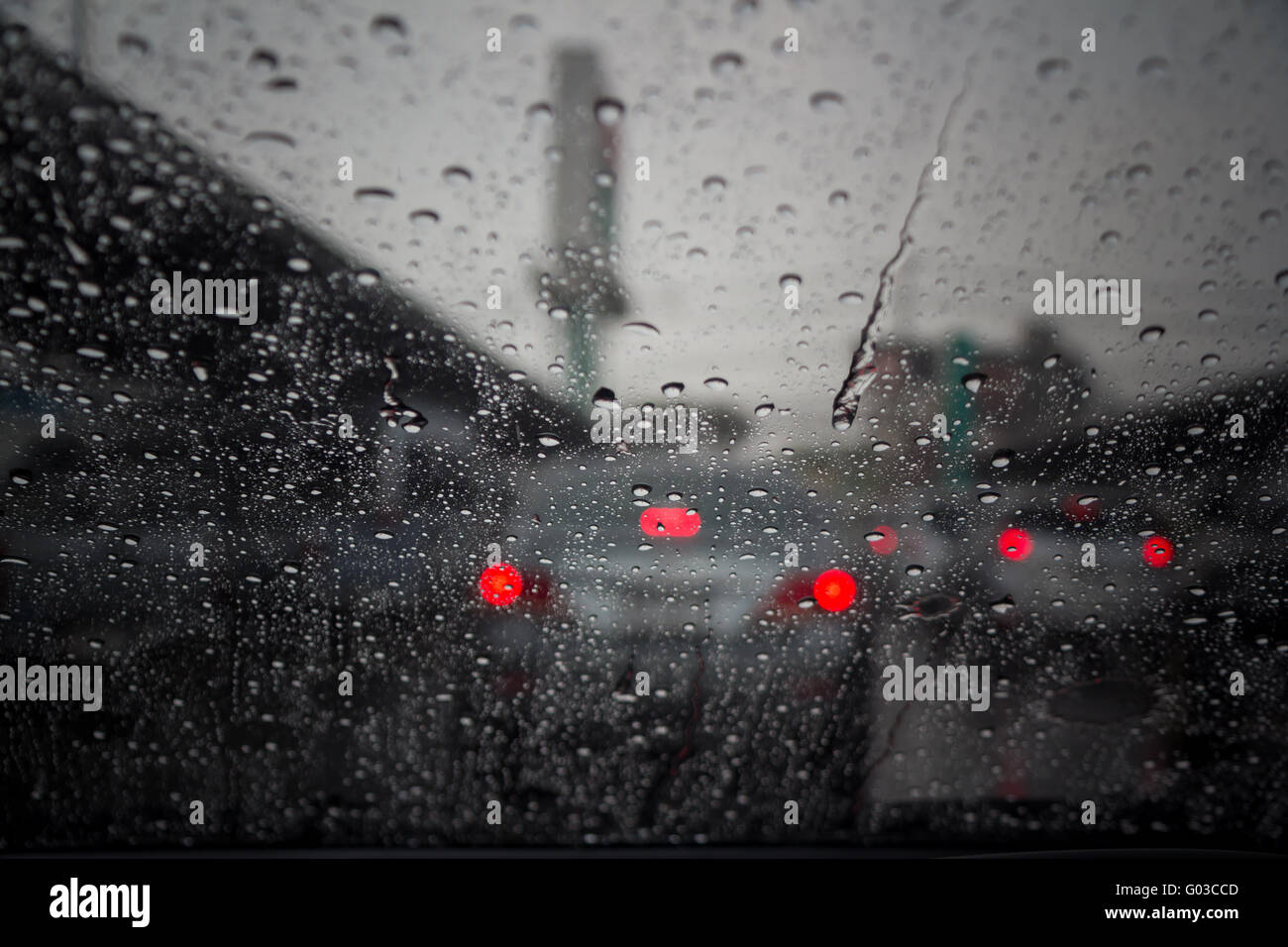 Rain drops on windshield car Stock Photo - Alamy