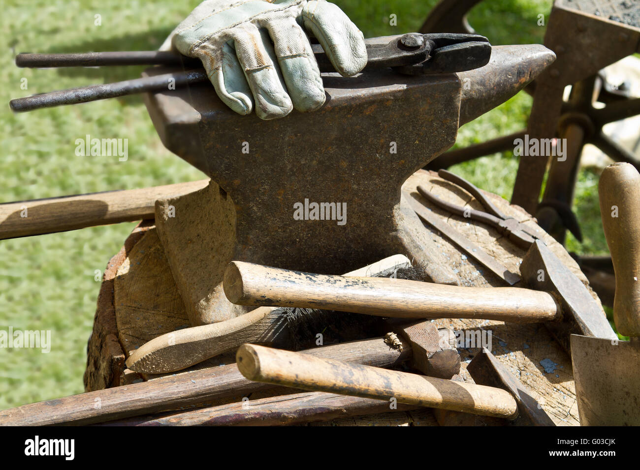 Tools of a blacksmith Stock Photo - Alamy