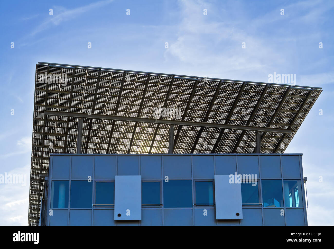 Building with photovoltaic cells Stock Photo - Alamy