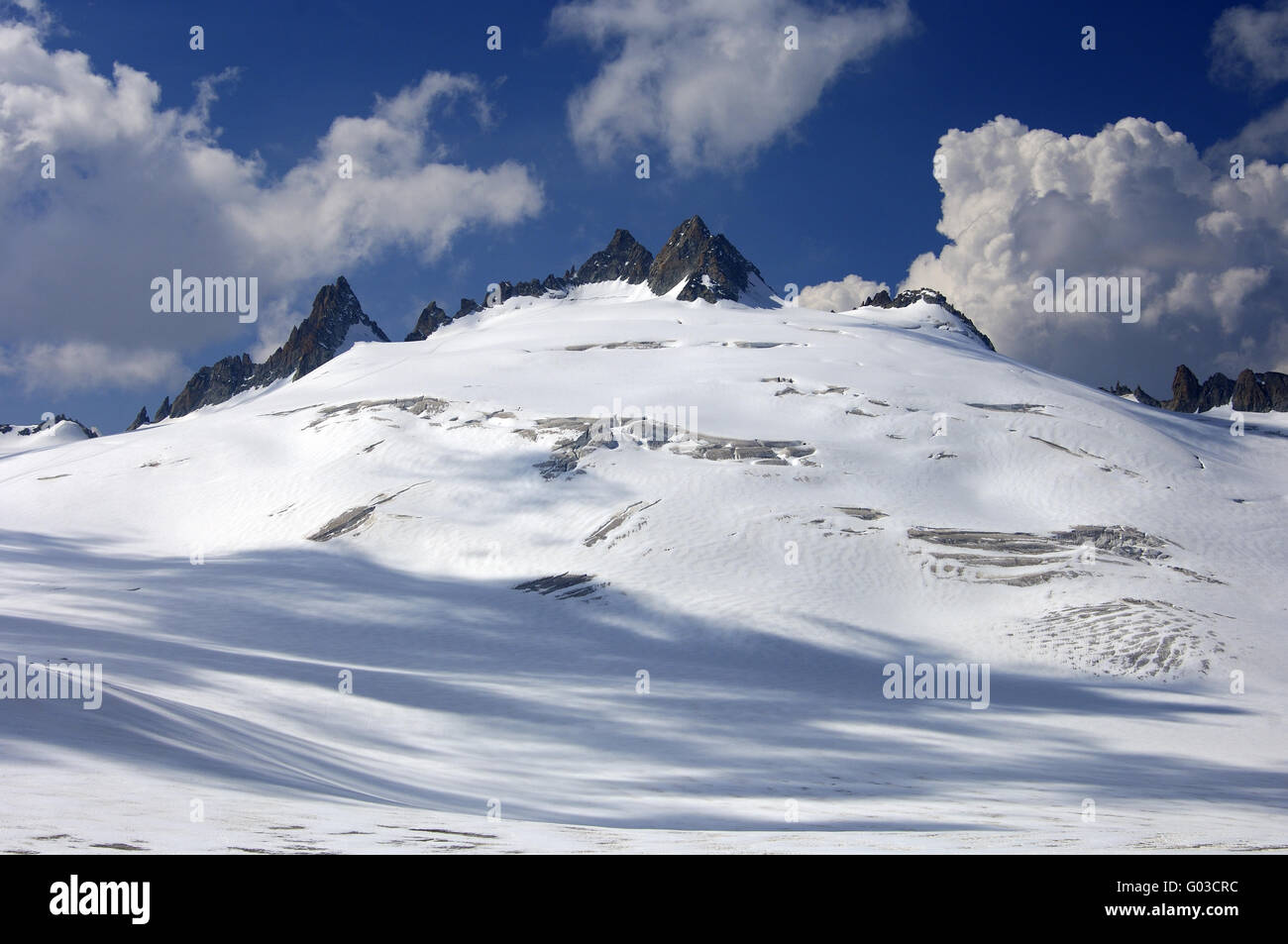 snow and ice plain of the Plateau du Trient Stock Photo - Alamy