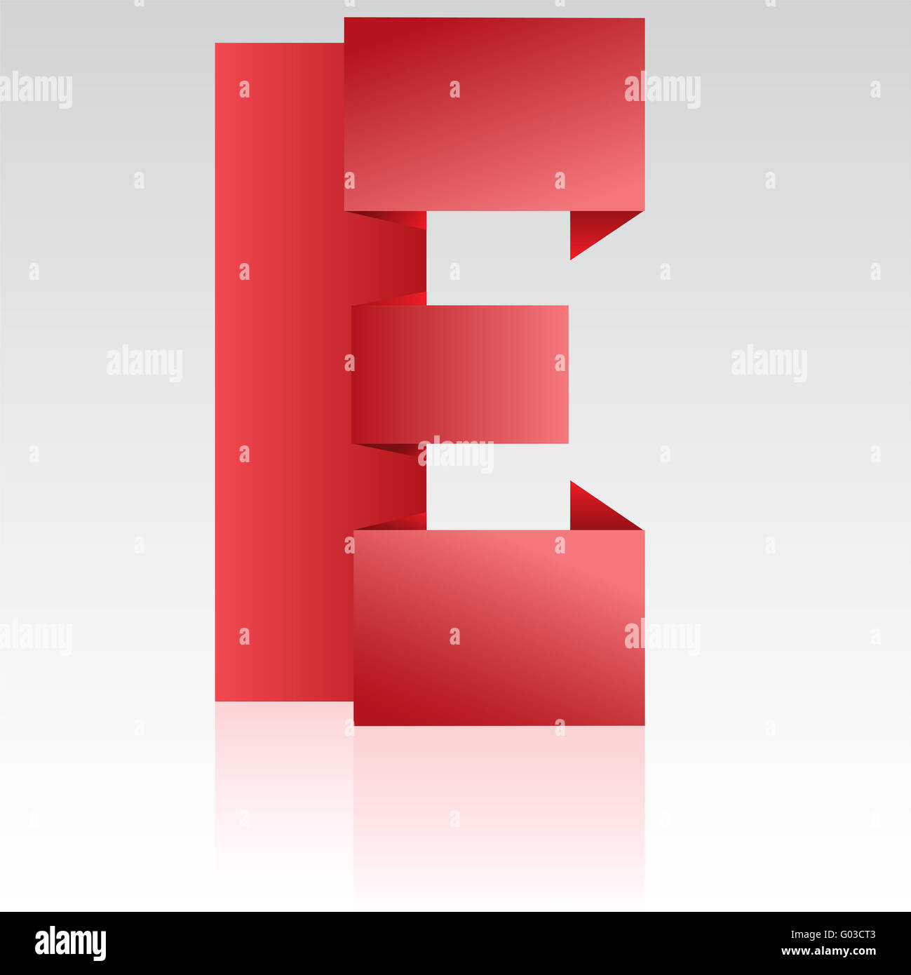 red letter E folded paper Stock Photo - Alamy