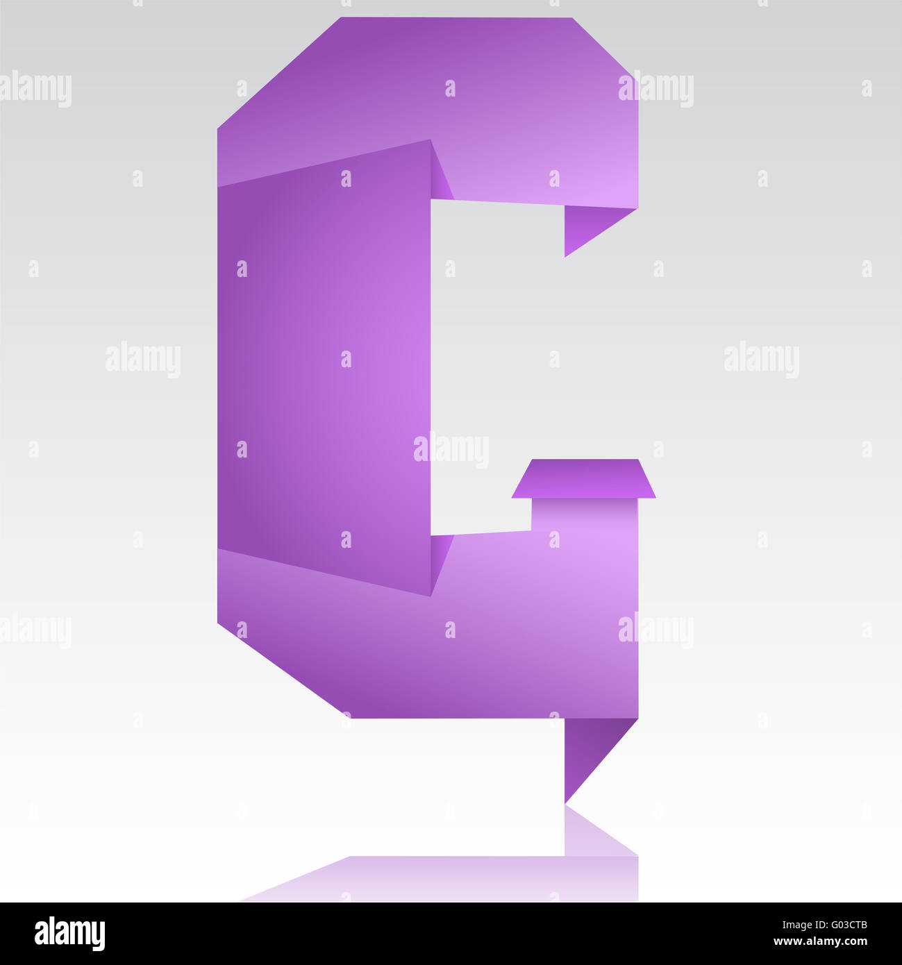 lilac letter G folded paper Stock Photo - Alamy