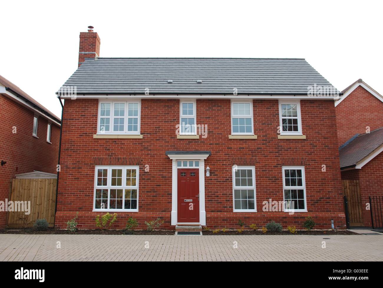 detached and typical british residential house with small entrance ...