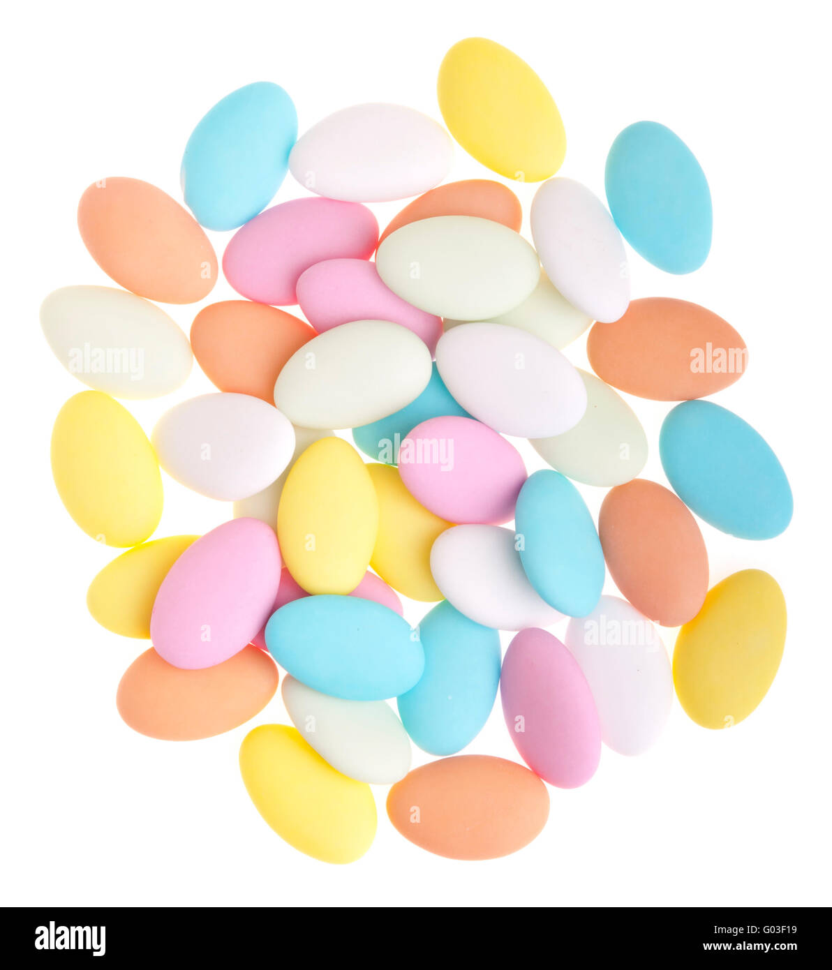 colorful easter/wedding chocolate dragees (isolated on white background ...