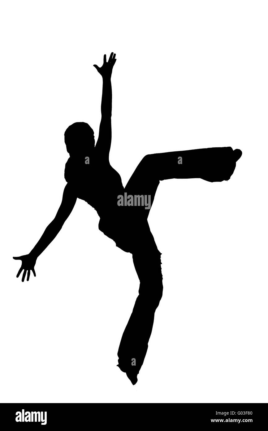 Silhouette of a girl dancing Cut Out Stock Images & Pictures - Alamy