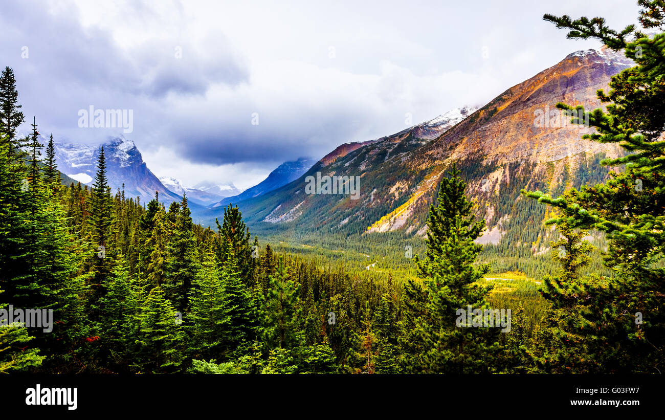 Astoria River Valley viewed from the road to Mount Edith Cavell in ...