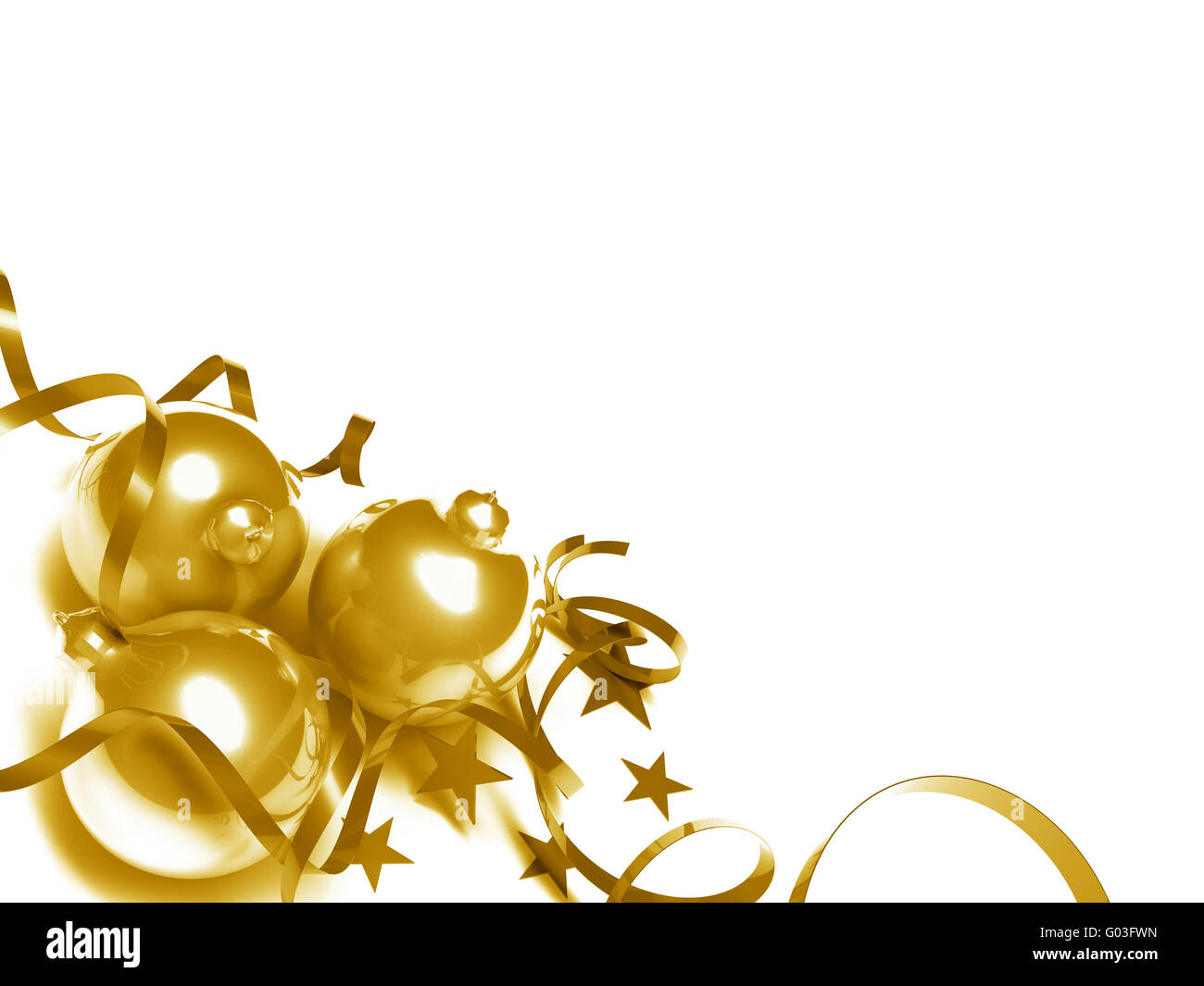Christmas toys of gold color in an environment of Stock Photo - Alamy