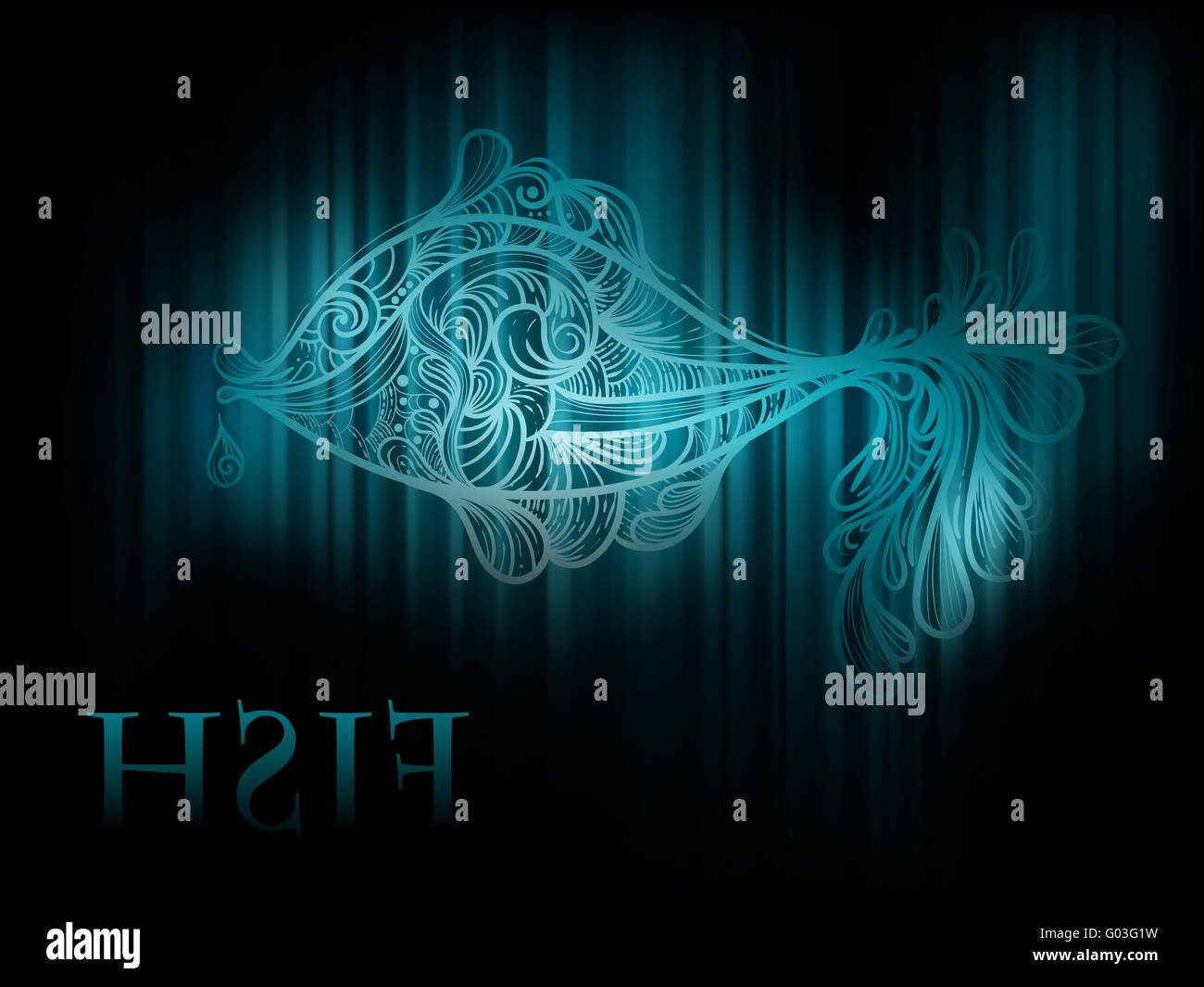 vector background with fish and stripes Stock Photo - Alamy