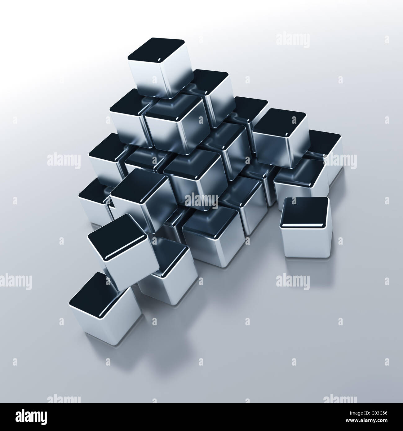 Abstract objects of the cubic form with a metal su Stock Photo - Alamy