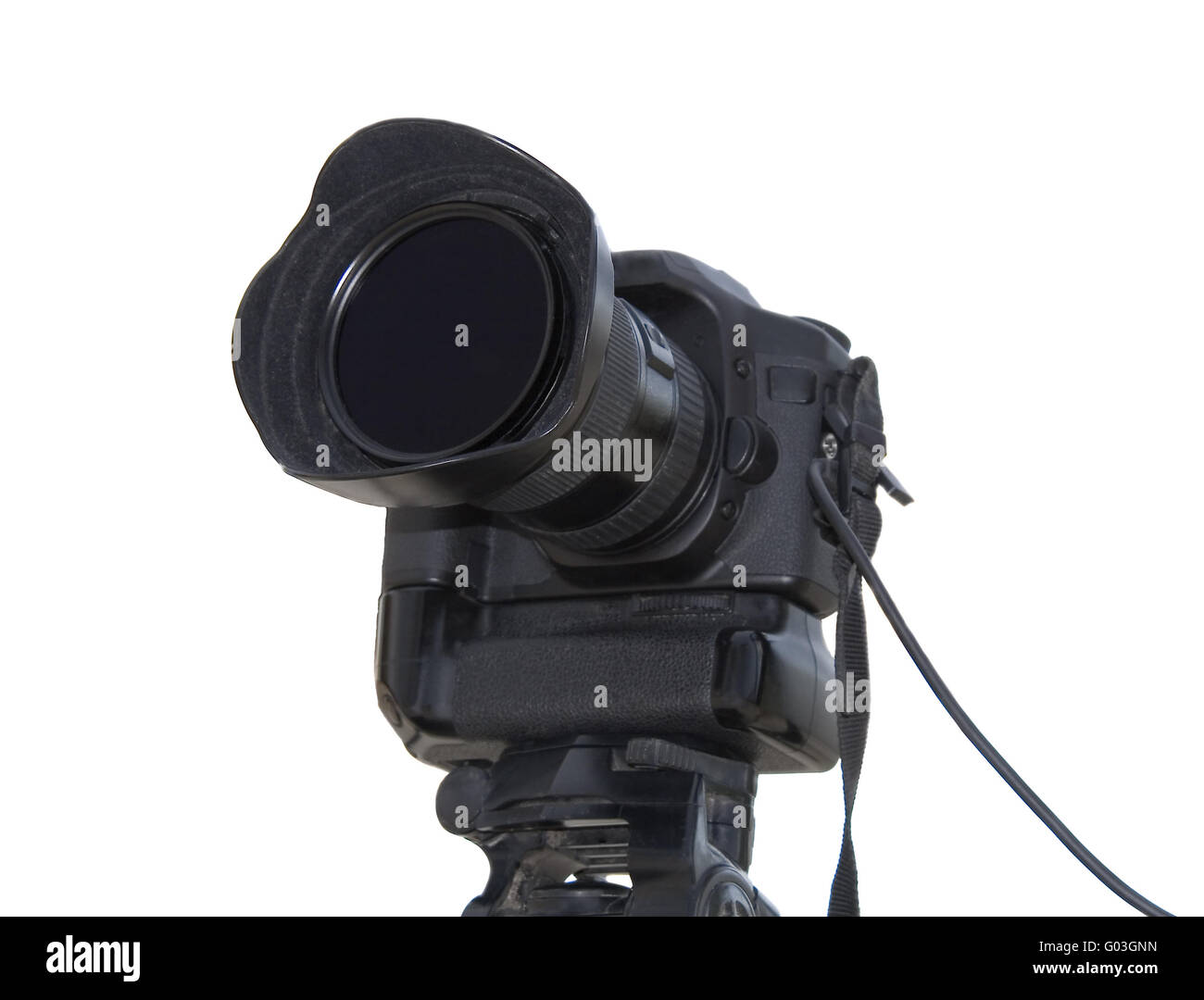 Professional photo camera isolated over white background Stock Photo ...