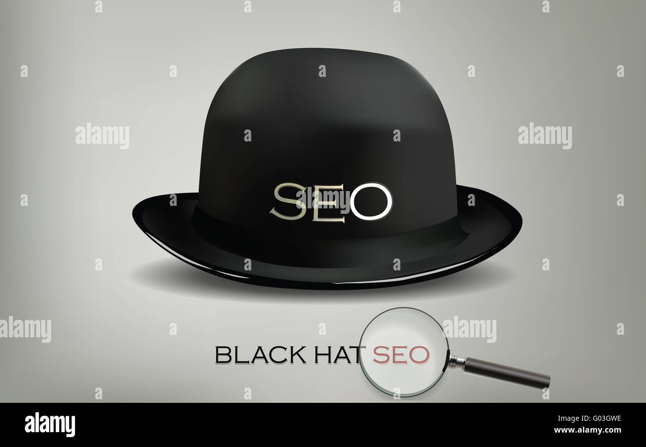 Search Engine Optimization for web SEO Black Hat Stock Photo - Alamy