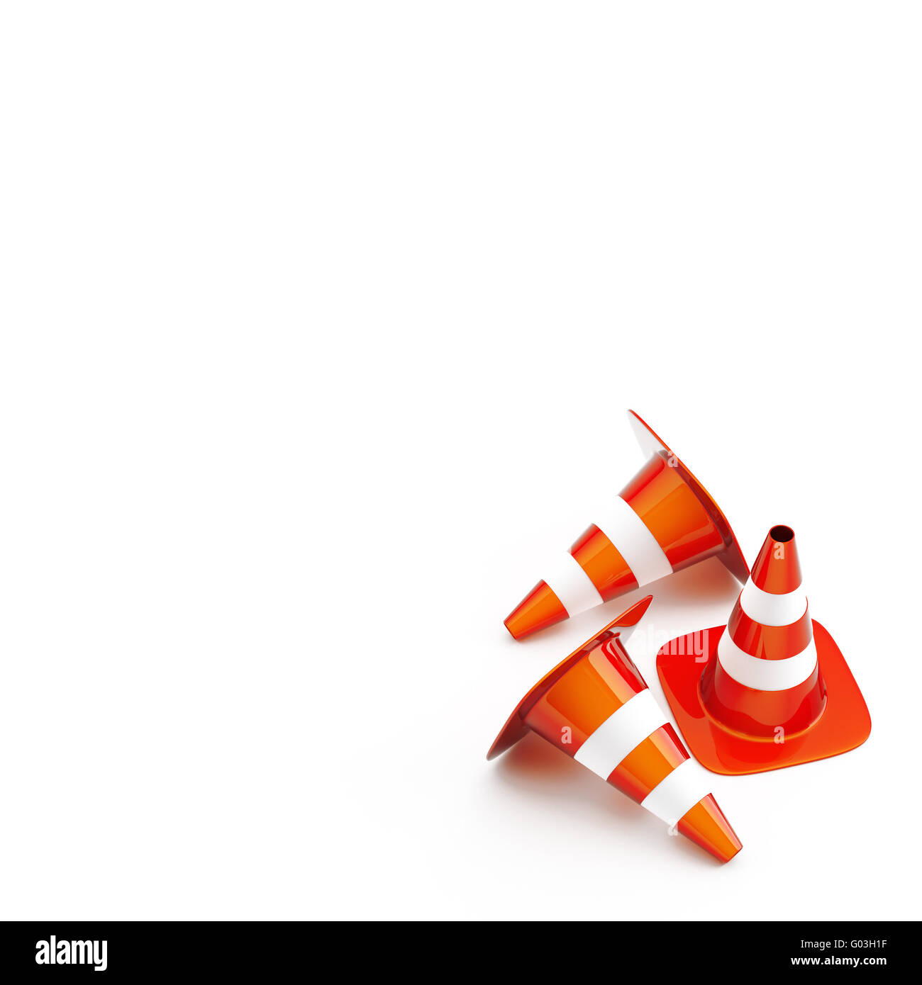 Cone pins of the red-white color used in construct Stock Photo - Alamy