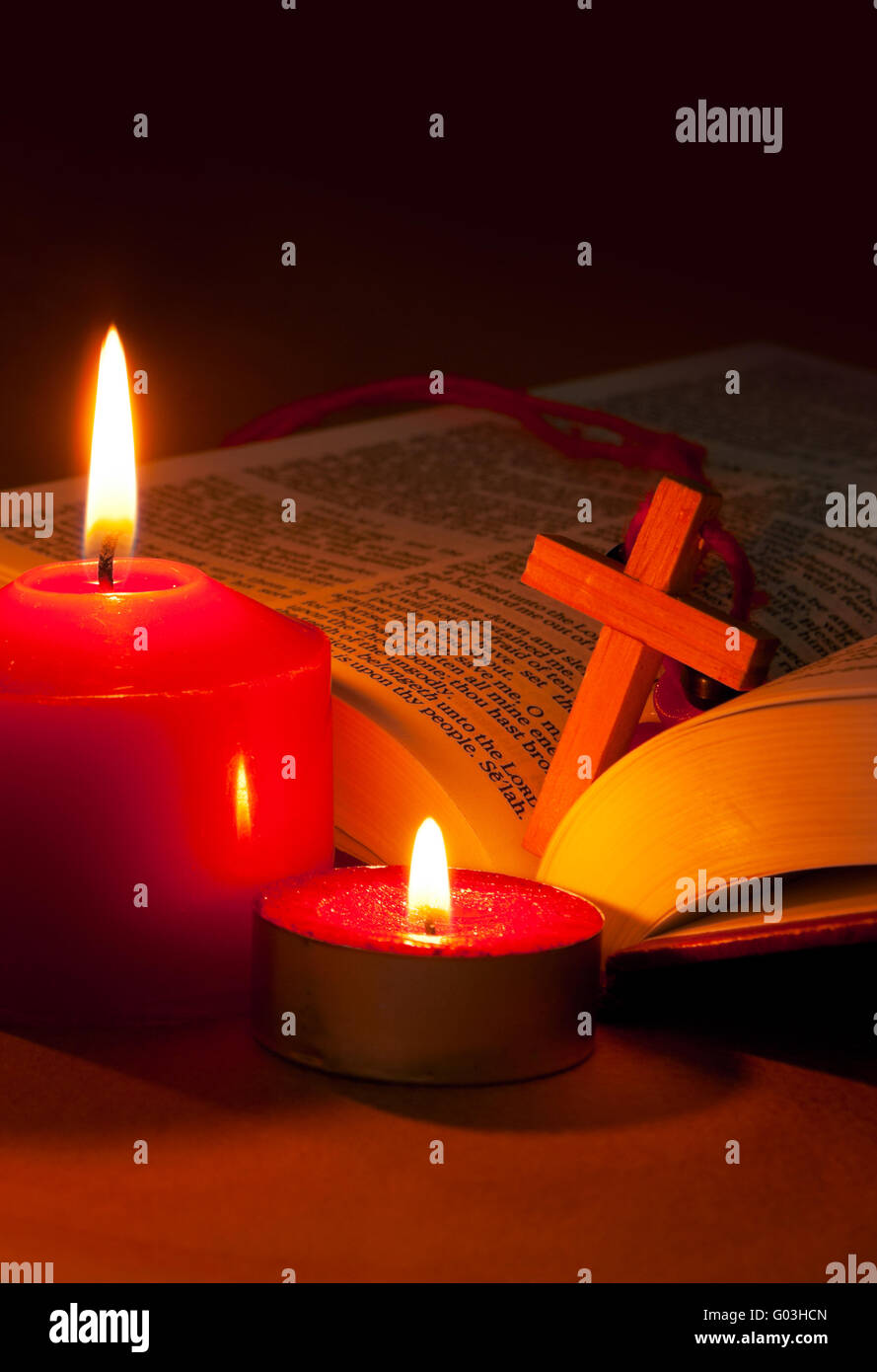 Open Bible With Candles High Resolution Stock Photography and Images ...