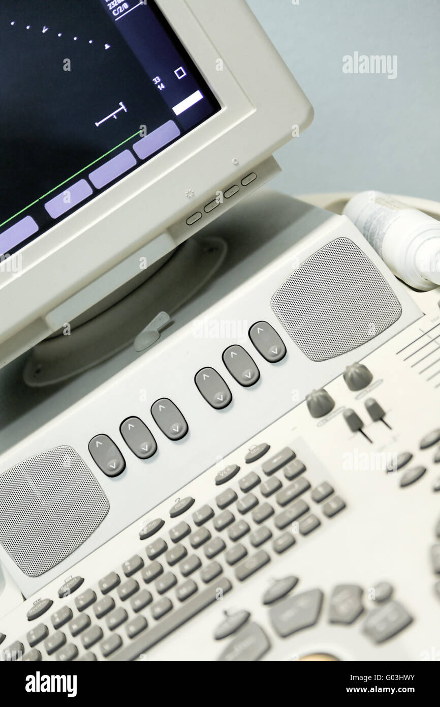 keyboard and monitor of modern medical ultrasound Stock Photo - Alamy