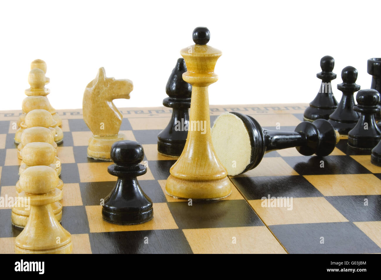 chess – game over. isolated on white background Stock Photo - Alamy