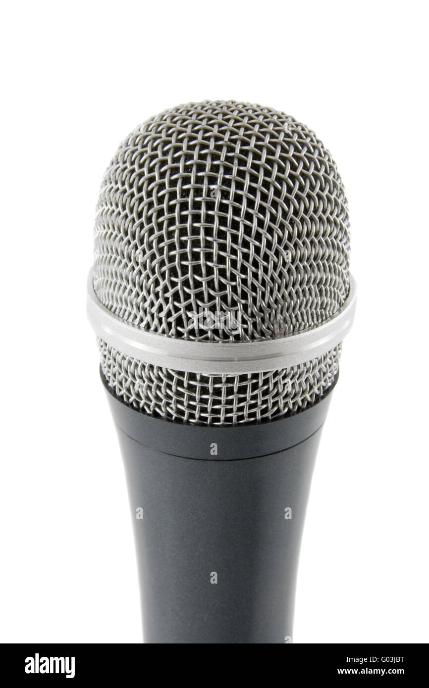 Wireless silver microphone isolated over white background Stock Photo ...