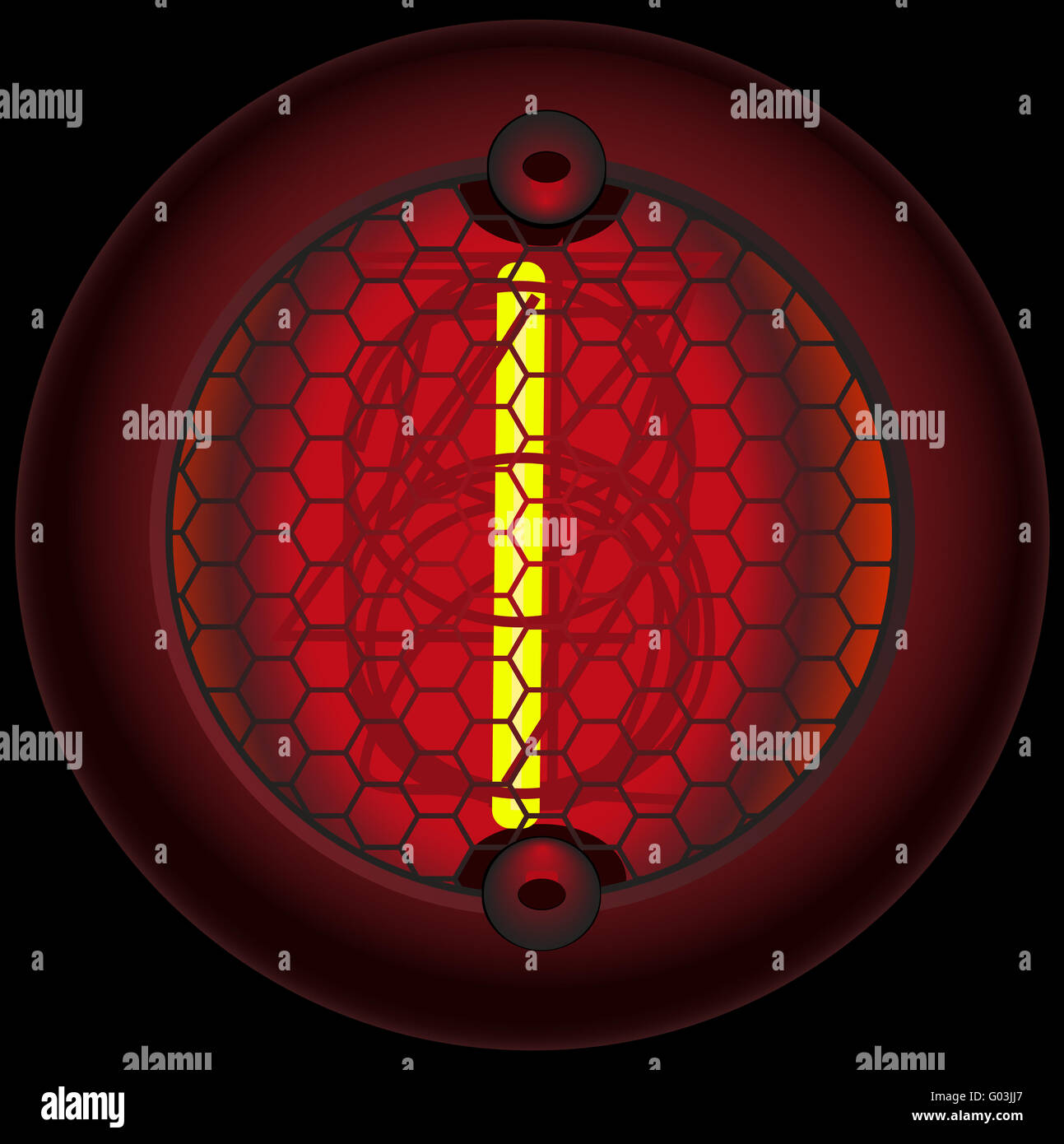 Digit 1 (one). Nixie tube indicator Stock Photo - Alamy
