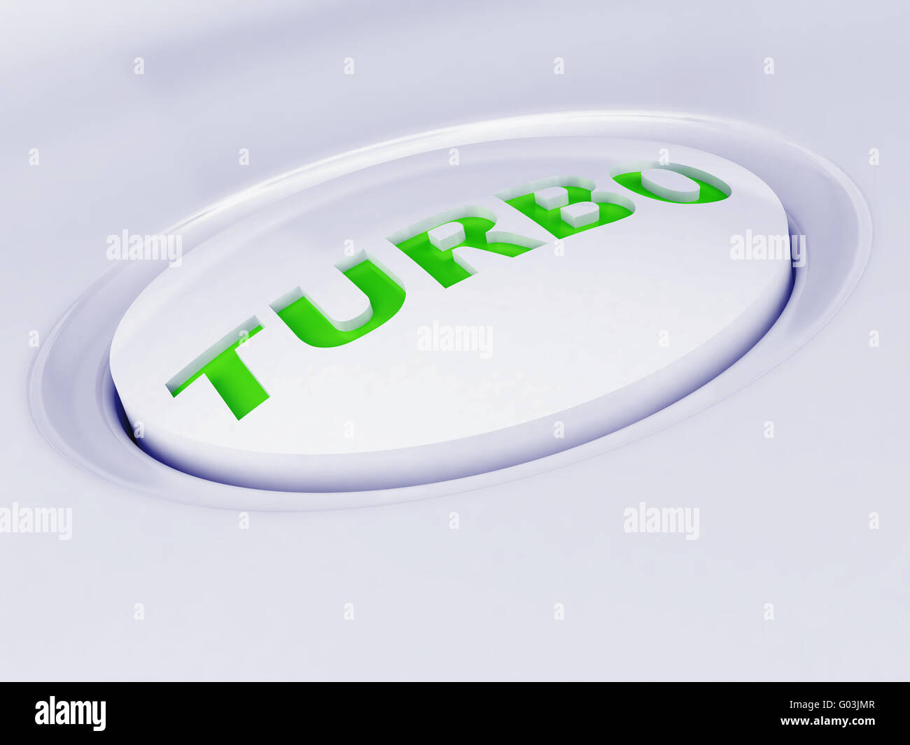 white plastic button with a green caution sign Stock Photo - Alamy