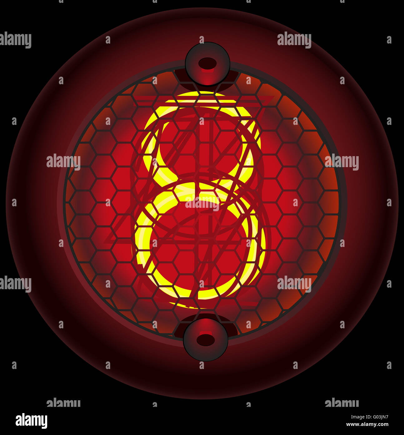 Digit 8 (eight). Nixie tube indicator Stock Photo - Alamy