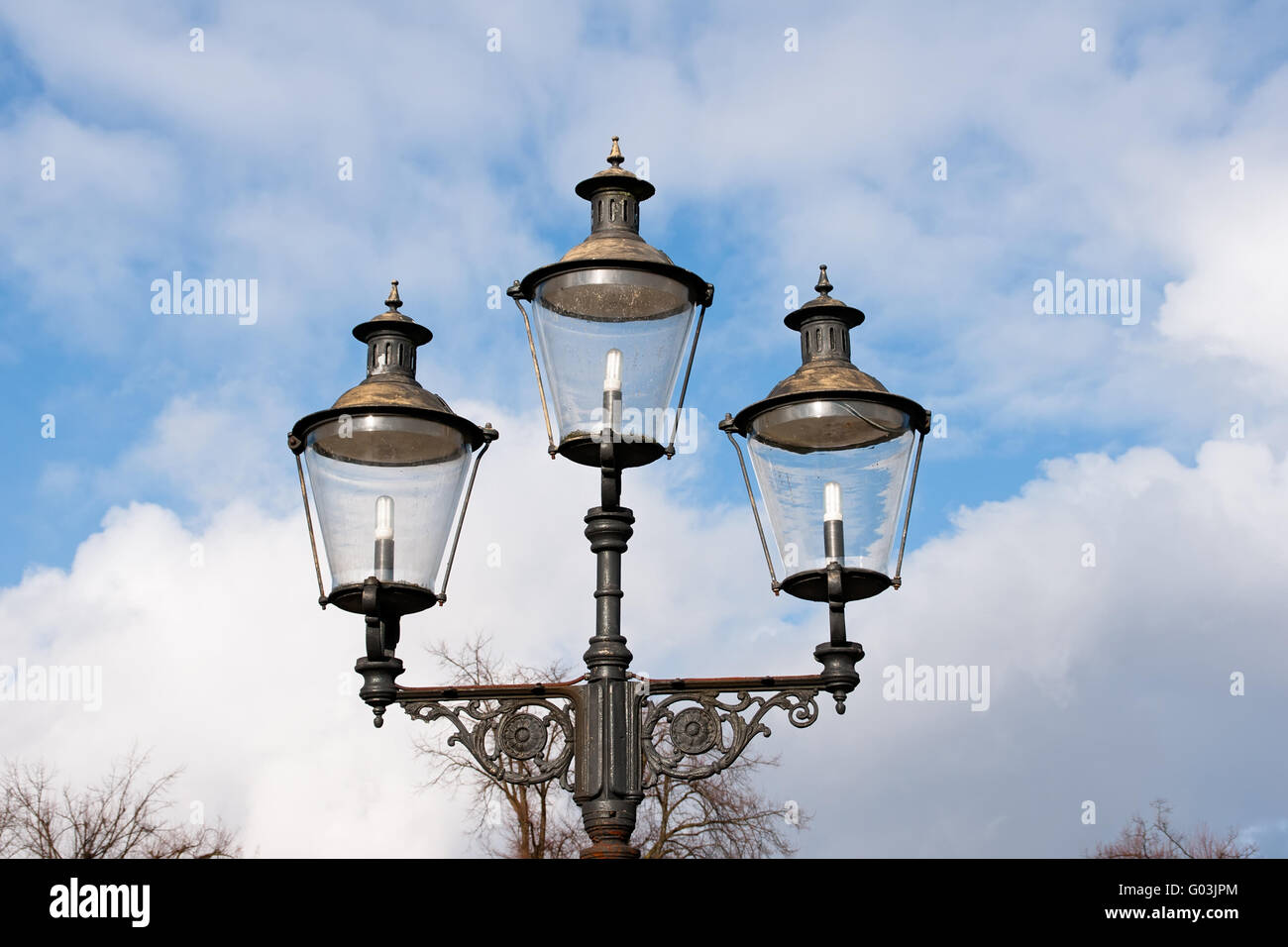 Lantern in the castle park of Muenster, Germany Stock Photo - Alamy