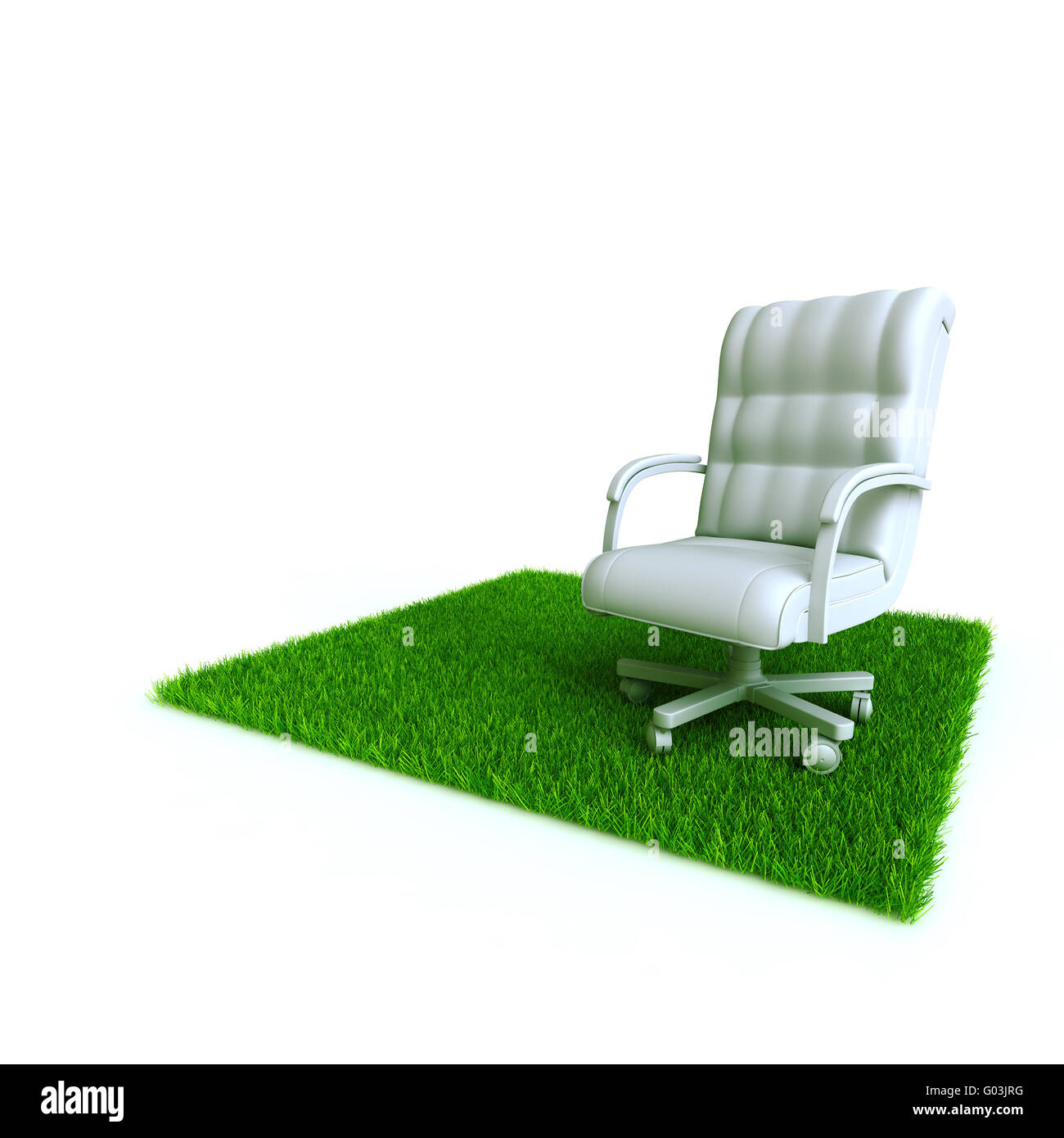 armchair on a lawn from a green bright grass Stock Photo - Alamy