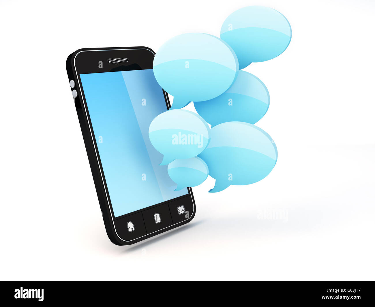 smartphone with speech bubbles Stock Photo - Alamy