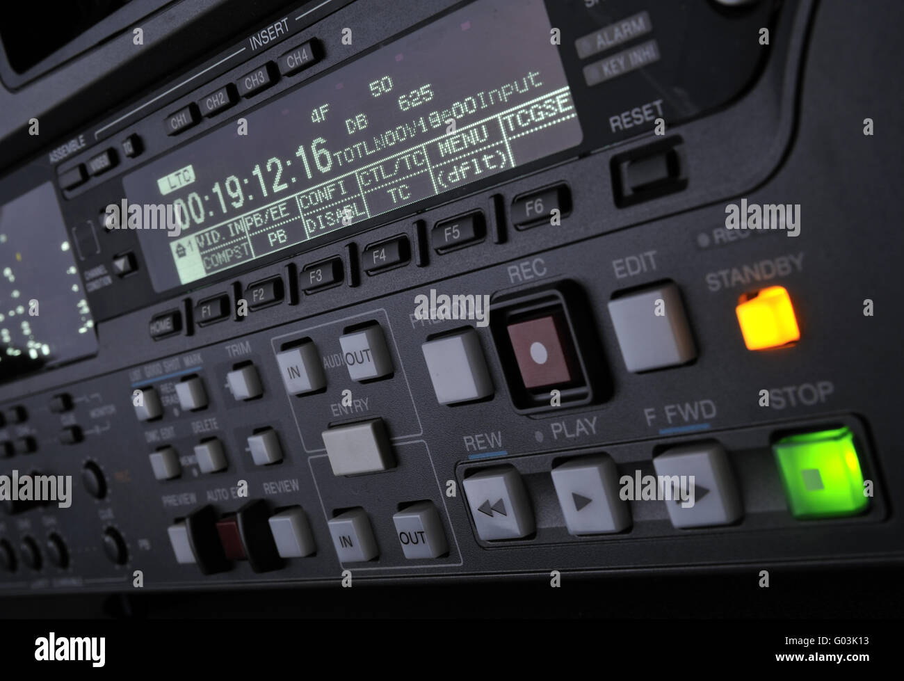 Close-up of the front panel of the digibeta recorder Stock Photo - Alamy