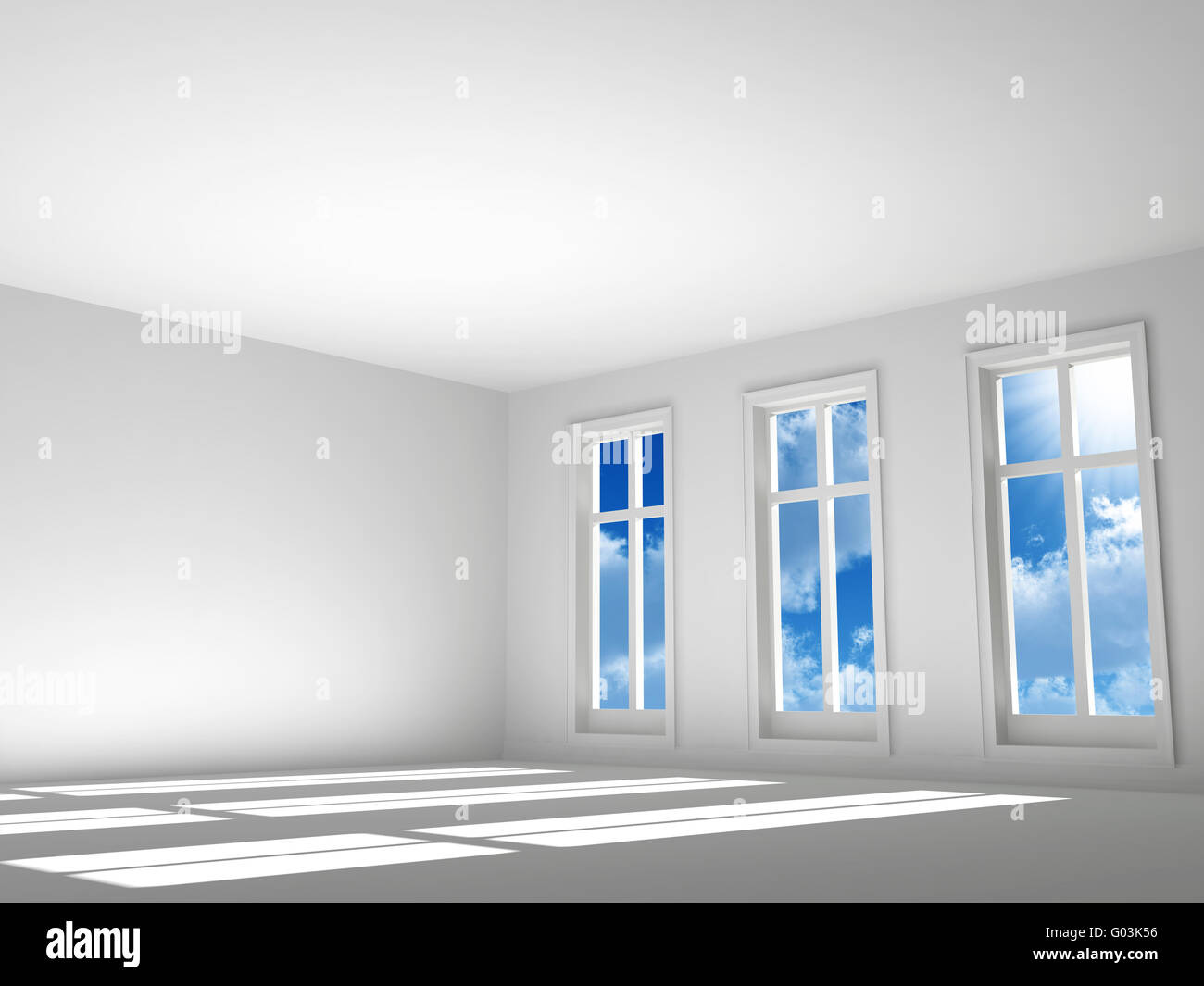 empty room in light tones with a sunlight and sky Stock Photo - Alamy