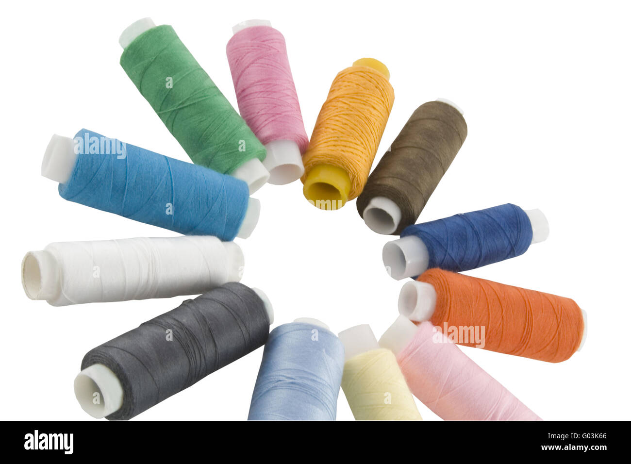 Many colorful threads over the white background Stock Photo - Alamy