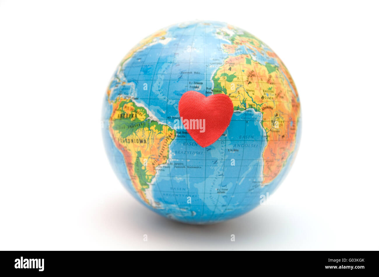 Heart earth globe hi-res stock photography and images - Alamy