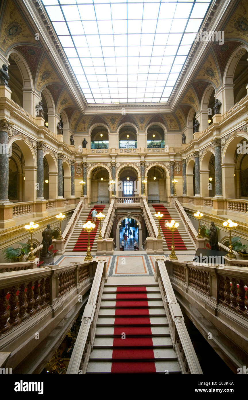 Inside of National Museum in Prague. Wide perspective Stock Photo - Alamy
