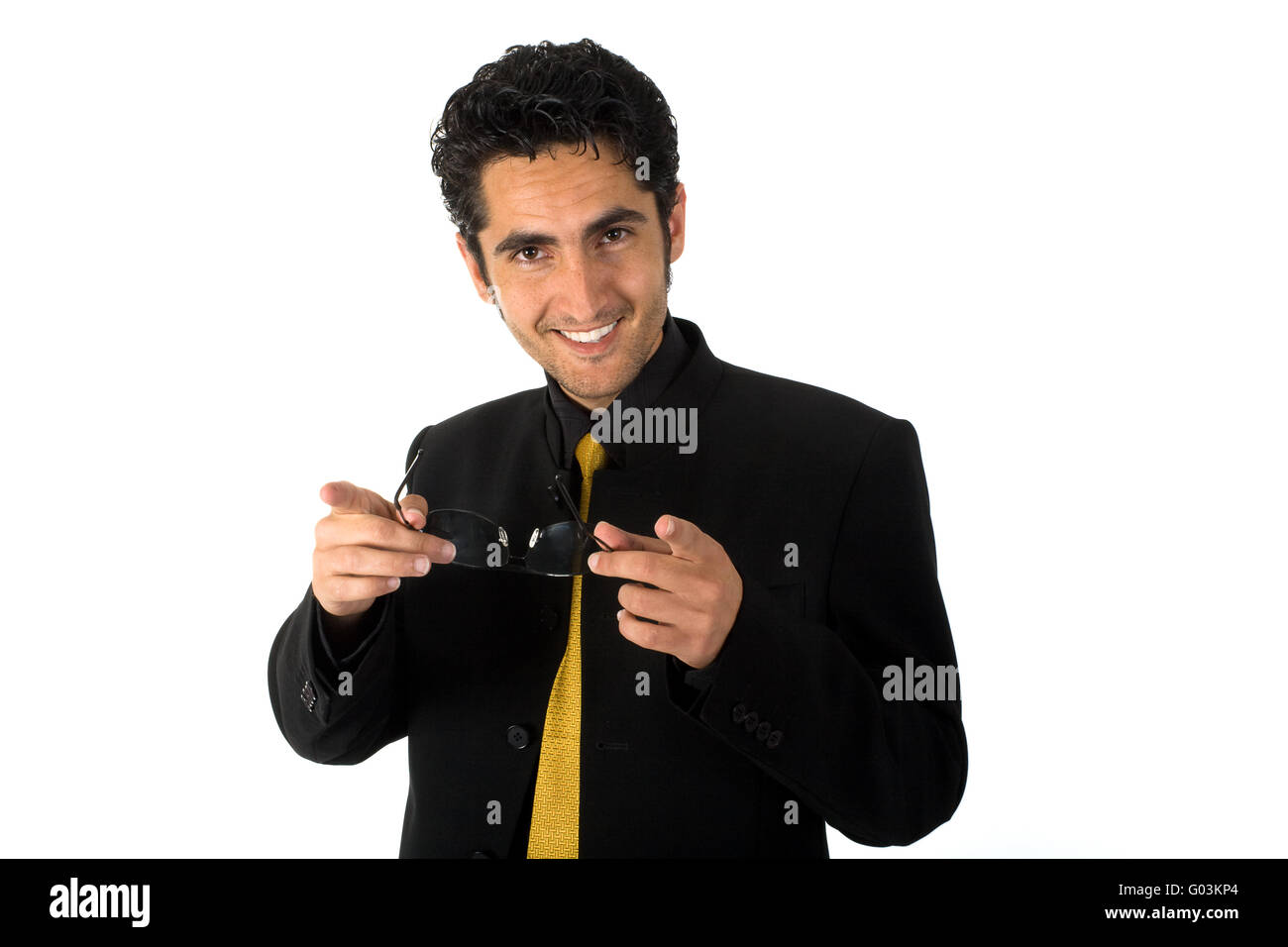 Portrait of handsome successful man with black su Stock Photo - Alamy