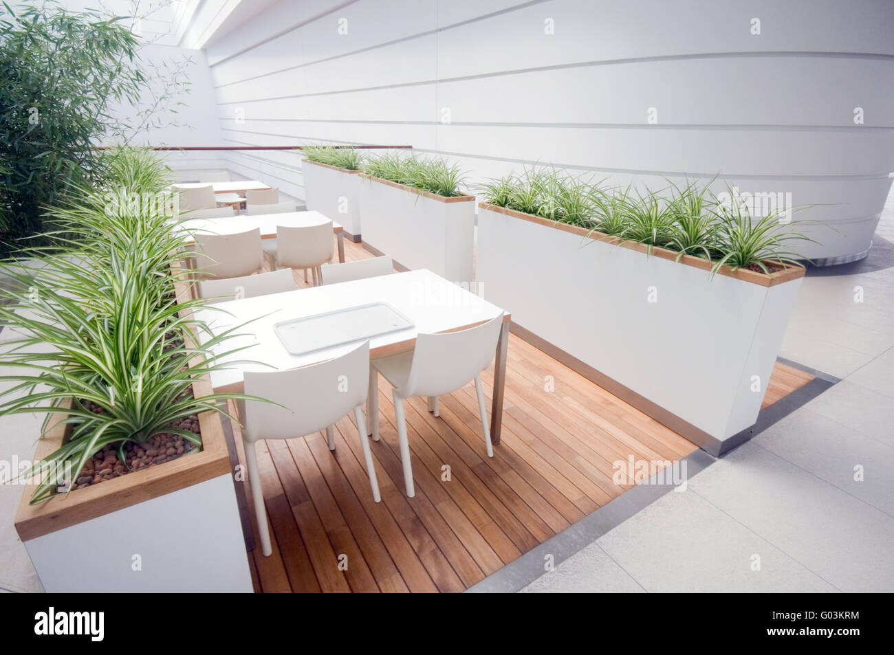 Modern restaurant interior. Very spacious and clean Stock Photo - Alamy