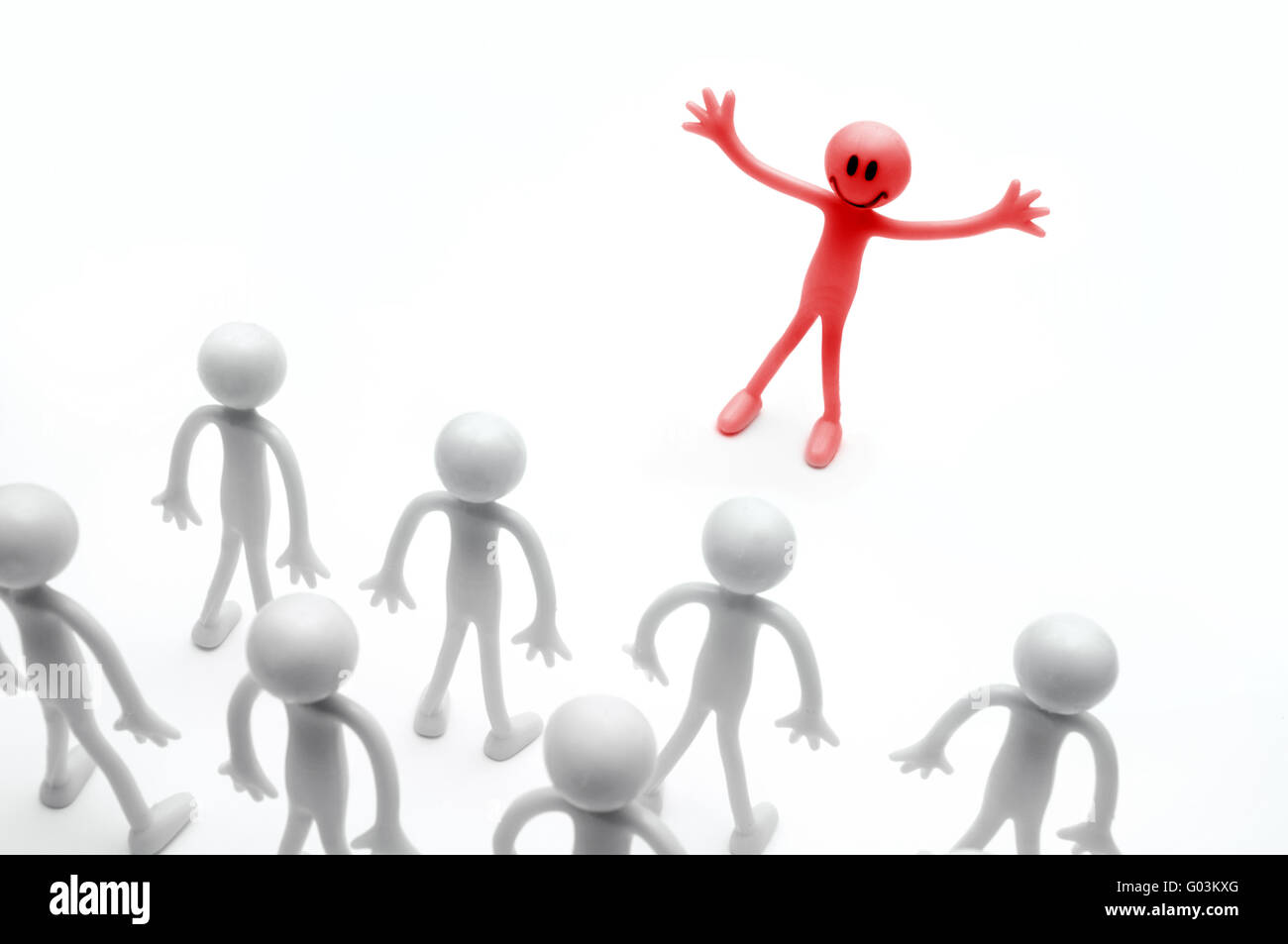 Leadership concept. A leader with army of people Stock Photo - Alamy