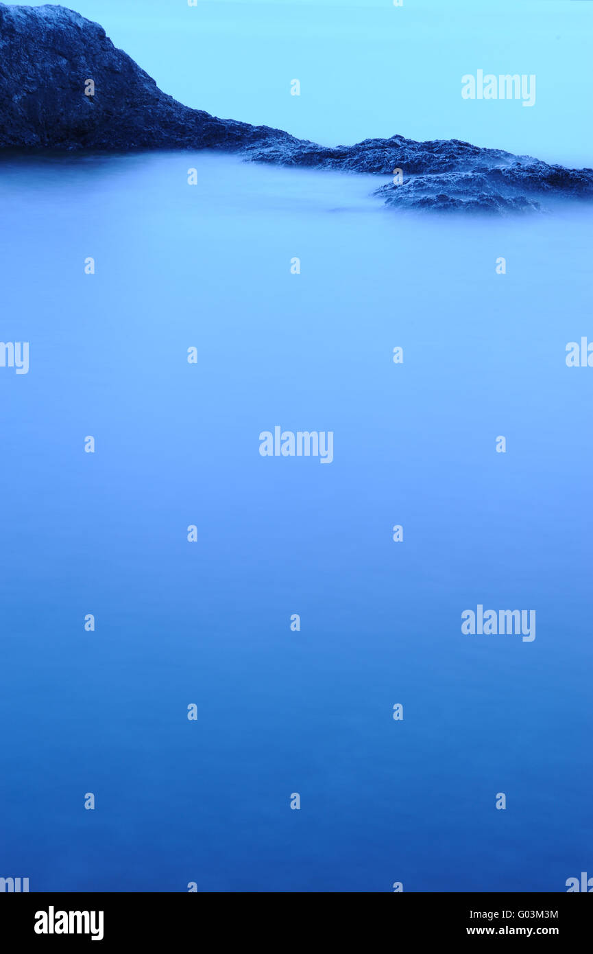 The night sea. The sea photographed at a dawn with long endurance Stock ...