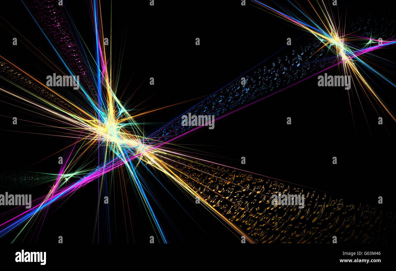 Music notes dancing away, colorful illustration on Stock Photo - Alamy