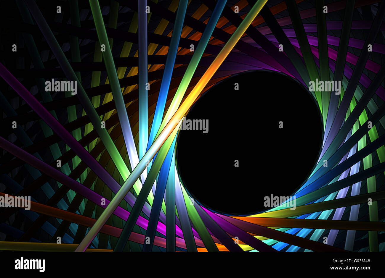 spirally arranged rainbow tubes forming a frame Stock Photo - Alamy
